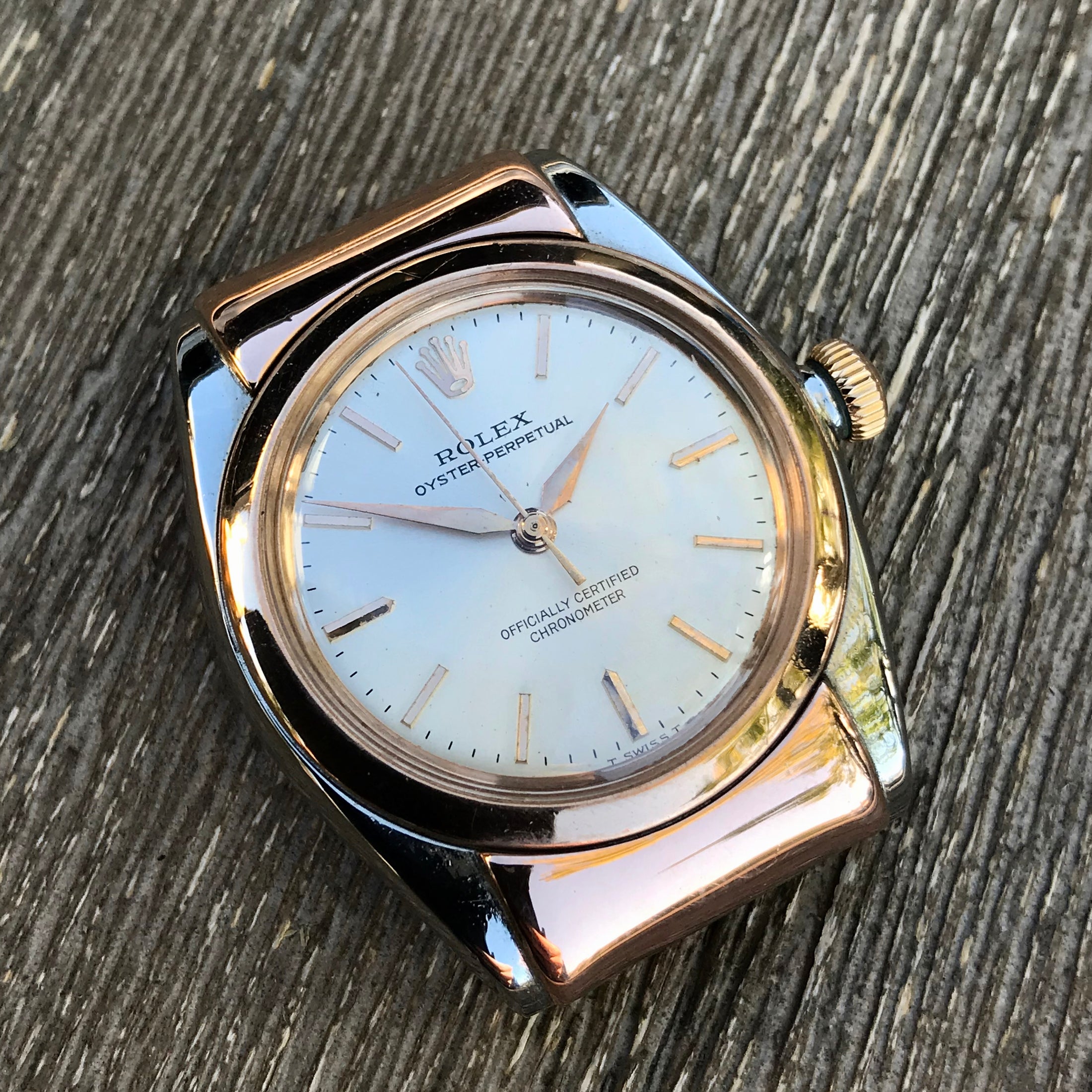 Vintage Rolex Bubbleback 3065 Hood Lugs Pink Gold Steel Automatic Wris ...
