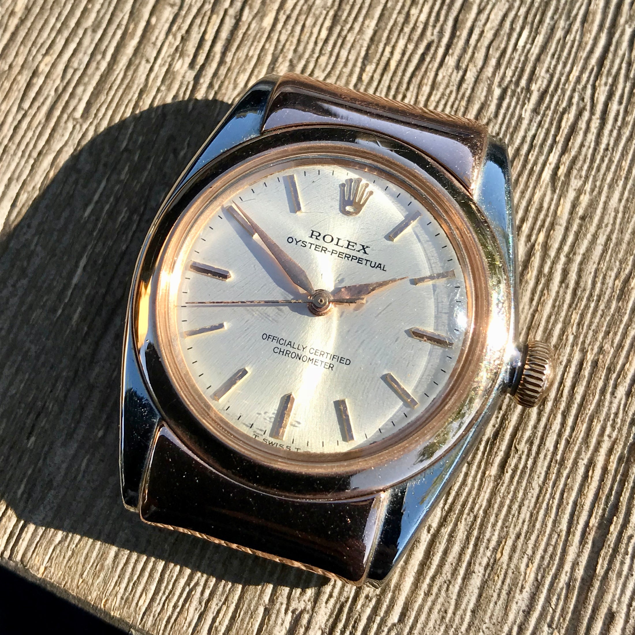 Vintage Rolex Bubbleback 3065 Hood Lugs Pink Gold Steel Automatic Wris ...