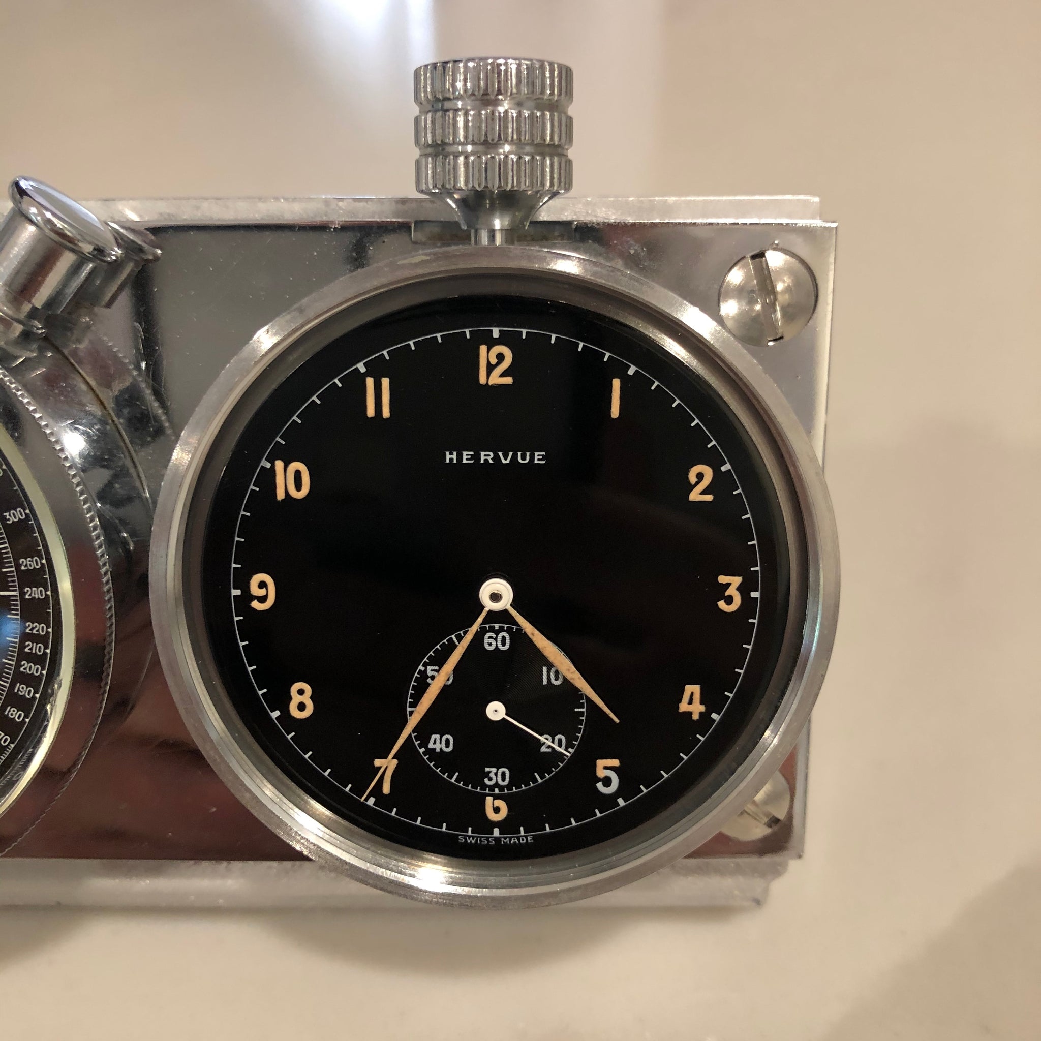 Heuer Rally Timer Autavia Dash Triple Set Timer Hervue Steel ...