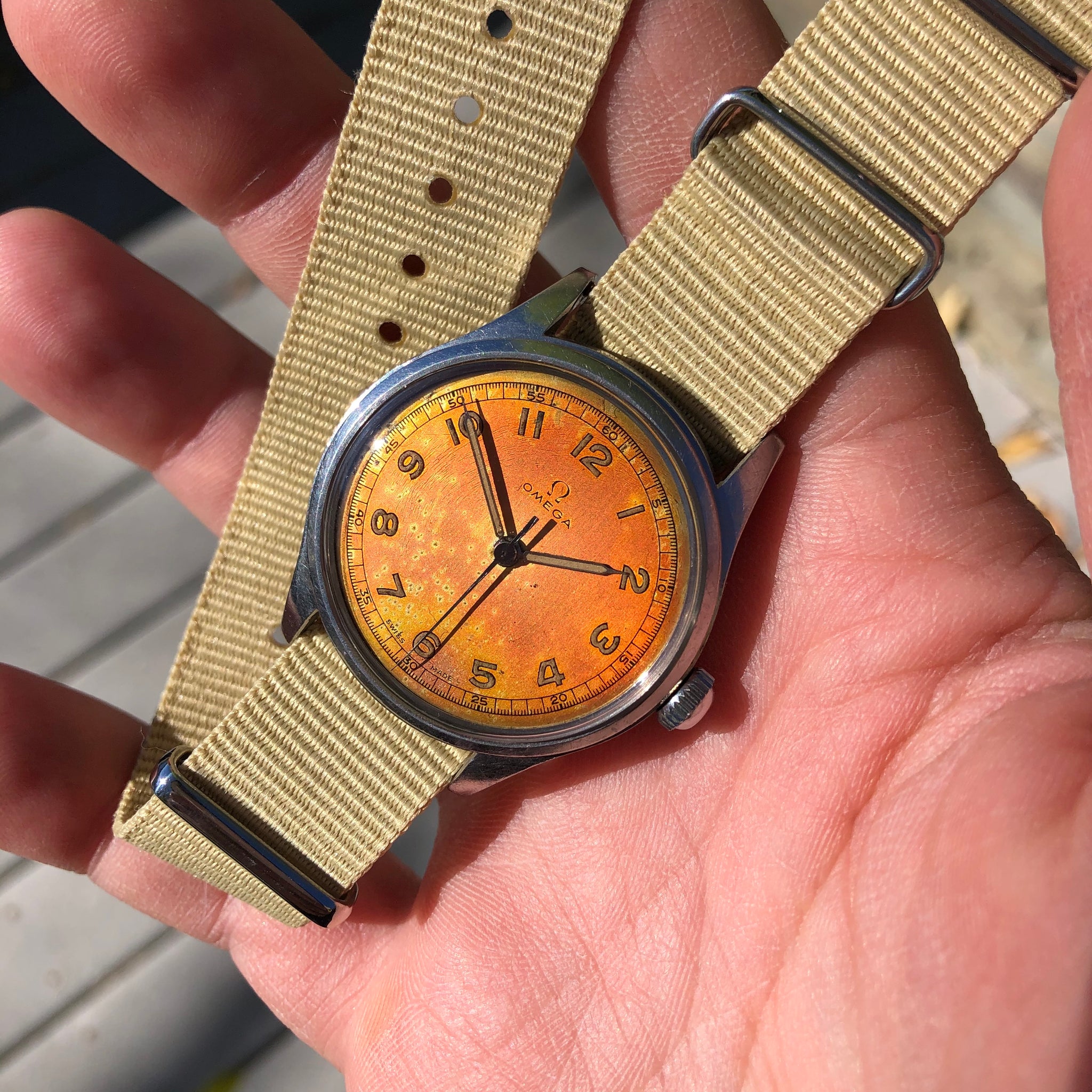 Vintage Omega Steel 2384 WWII US ARMY Tropical Radium Cal. 30T2 Manual ...
