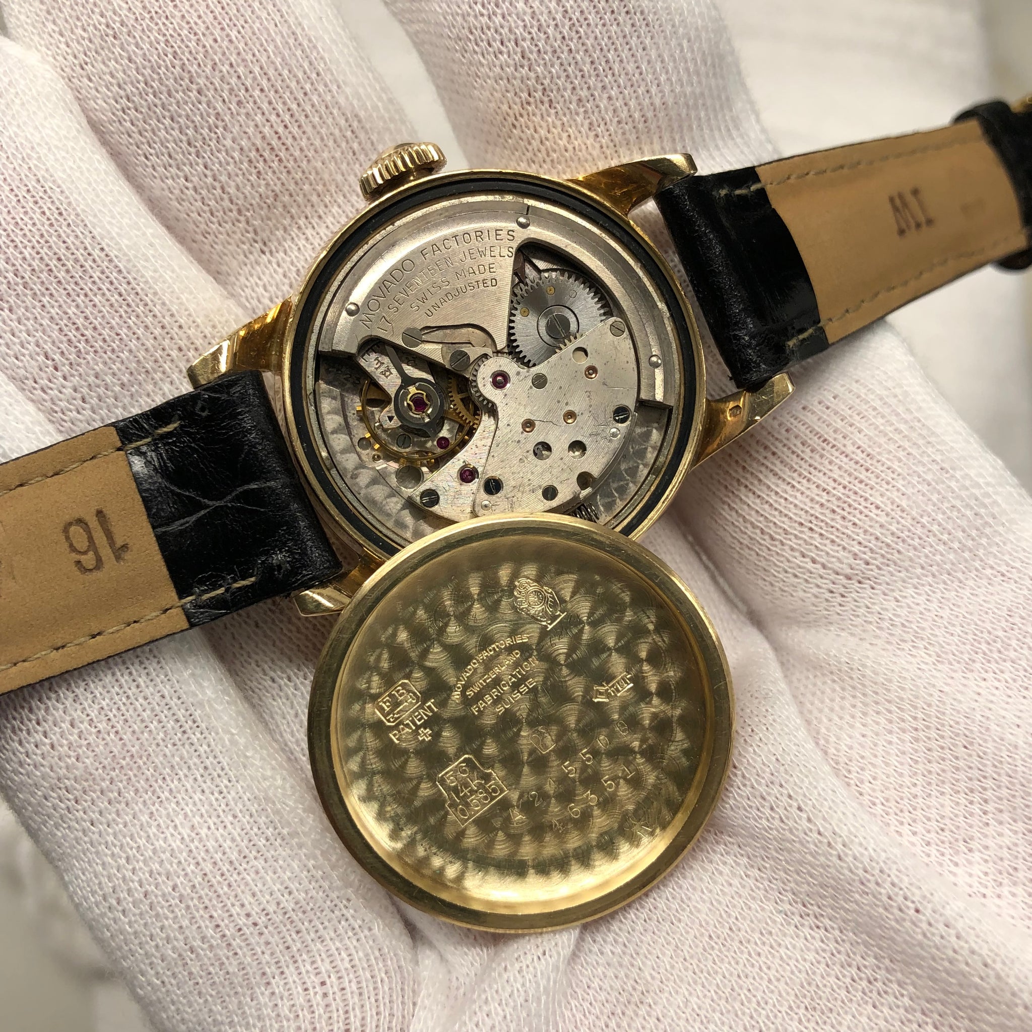 1950s Vintage Movado Calendomatic 46351 Triple Date 14K Yellow Gold Au ...