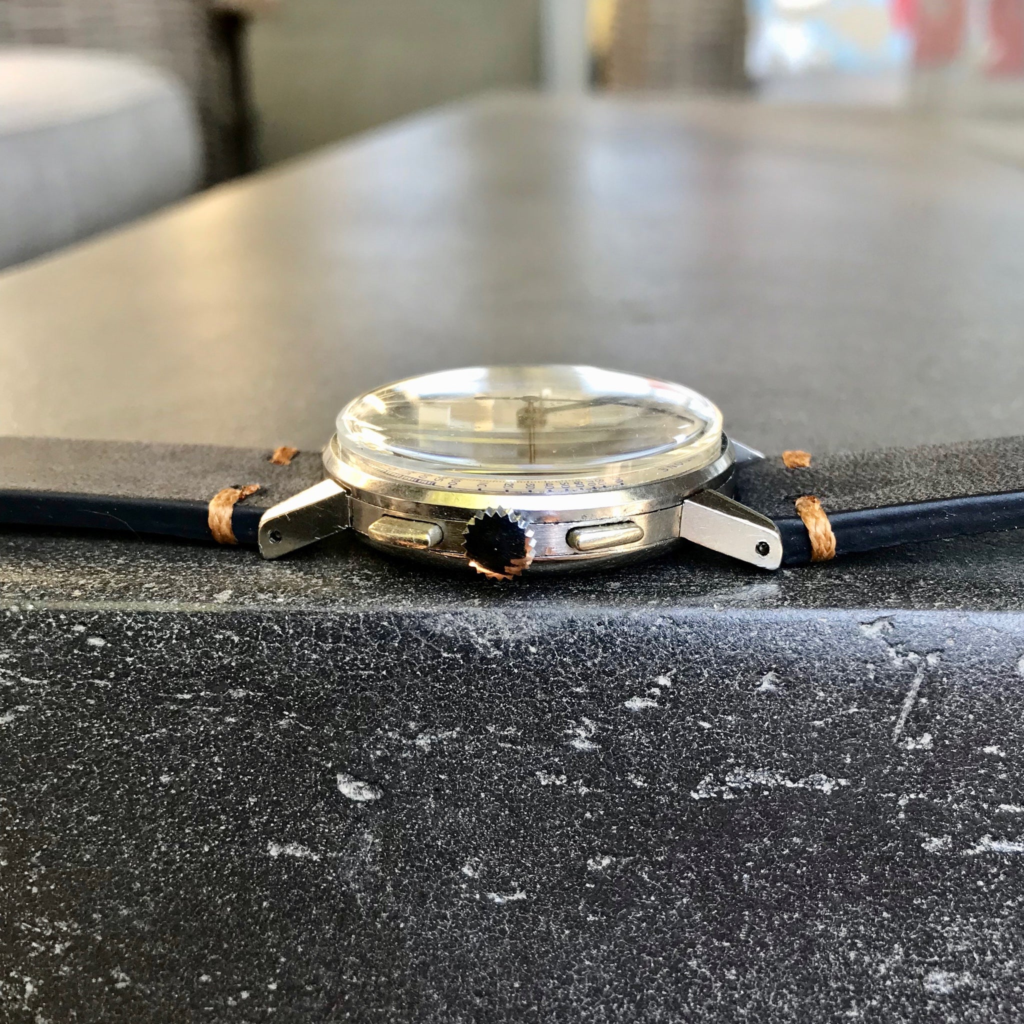 Vintage Lemania Steel Chronograph Pulsations 27CH Manual Wind 35mm ...