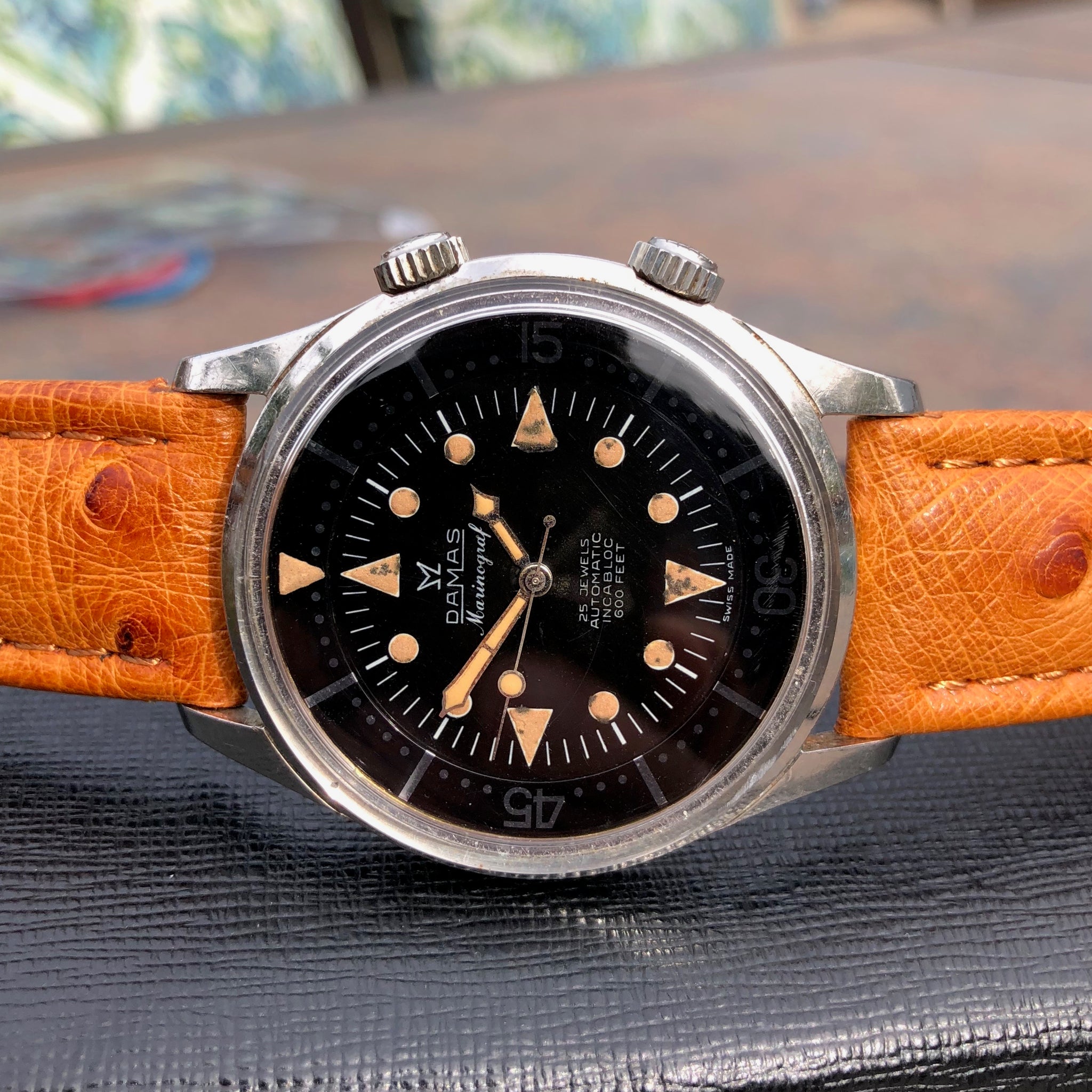 Vintage Damas Marinograf 3753 Automatic Steel Super Compressor Wristwa ...