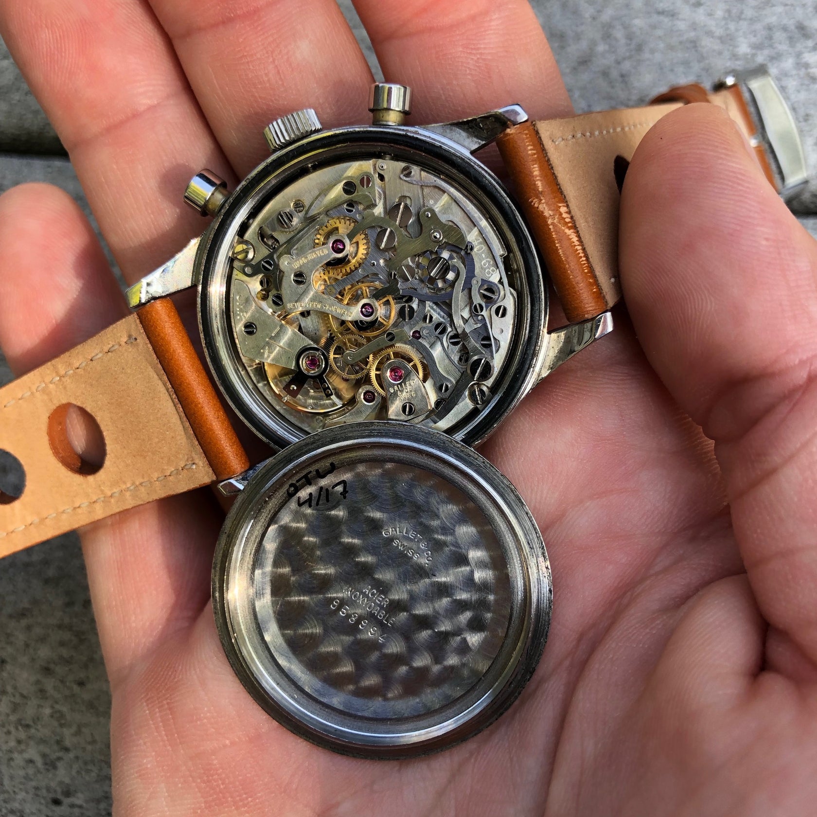 Vintage Gallet Multichron Jim Clark Excelsior Park 40 Steel Chronograph ...