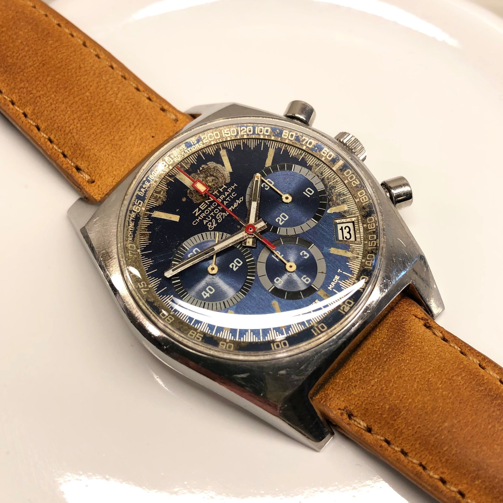 1971 Zenith El Primero A3818 Cover Girl Steel Vintage Chronograph Wristwatch | HASHTAGWATCHCO