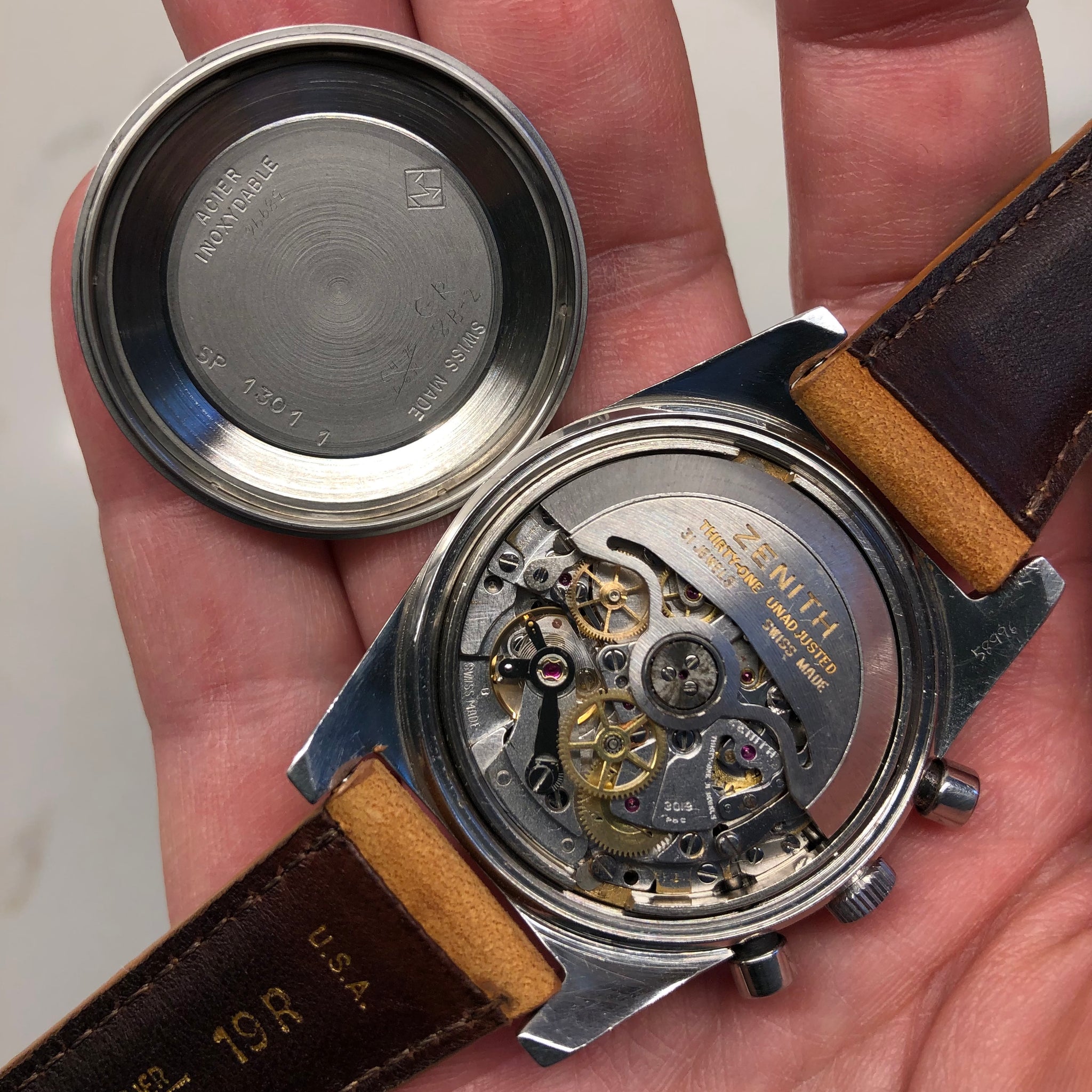 1971 Zenith El Primero A3818 Cover Girl Steel Vintage Chronograph Wris ...