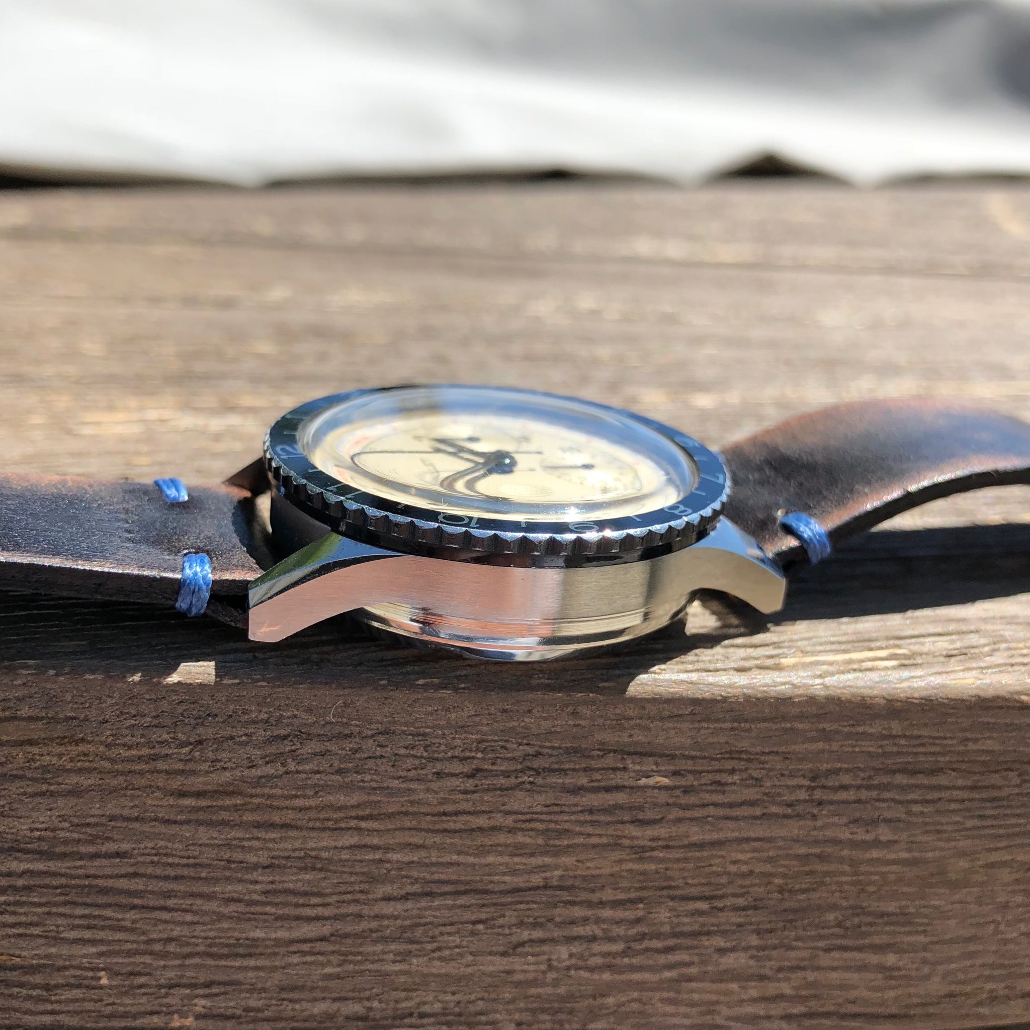 Vintage Gallet MultiChron Pilot Valjoux 72 Chronograph White Stainless ...