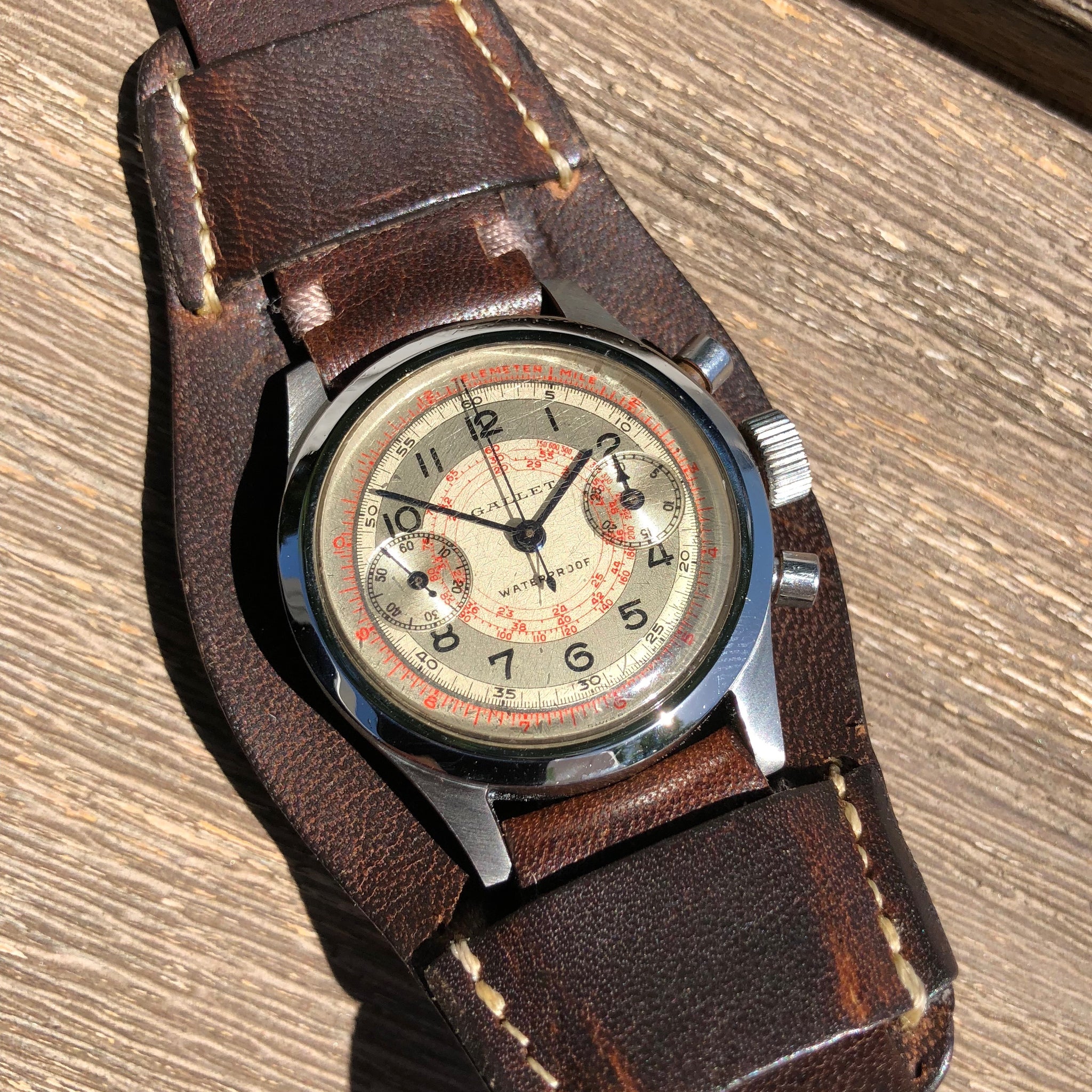 Vintage Gallet MultiChron 30M Clamshell Stainless Steel Chronograph ...