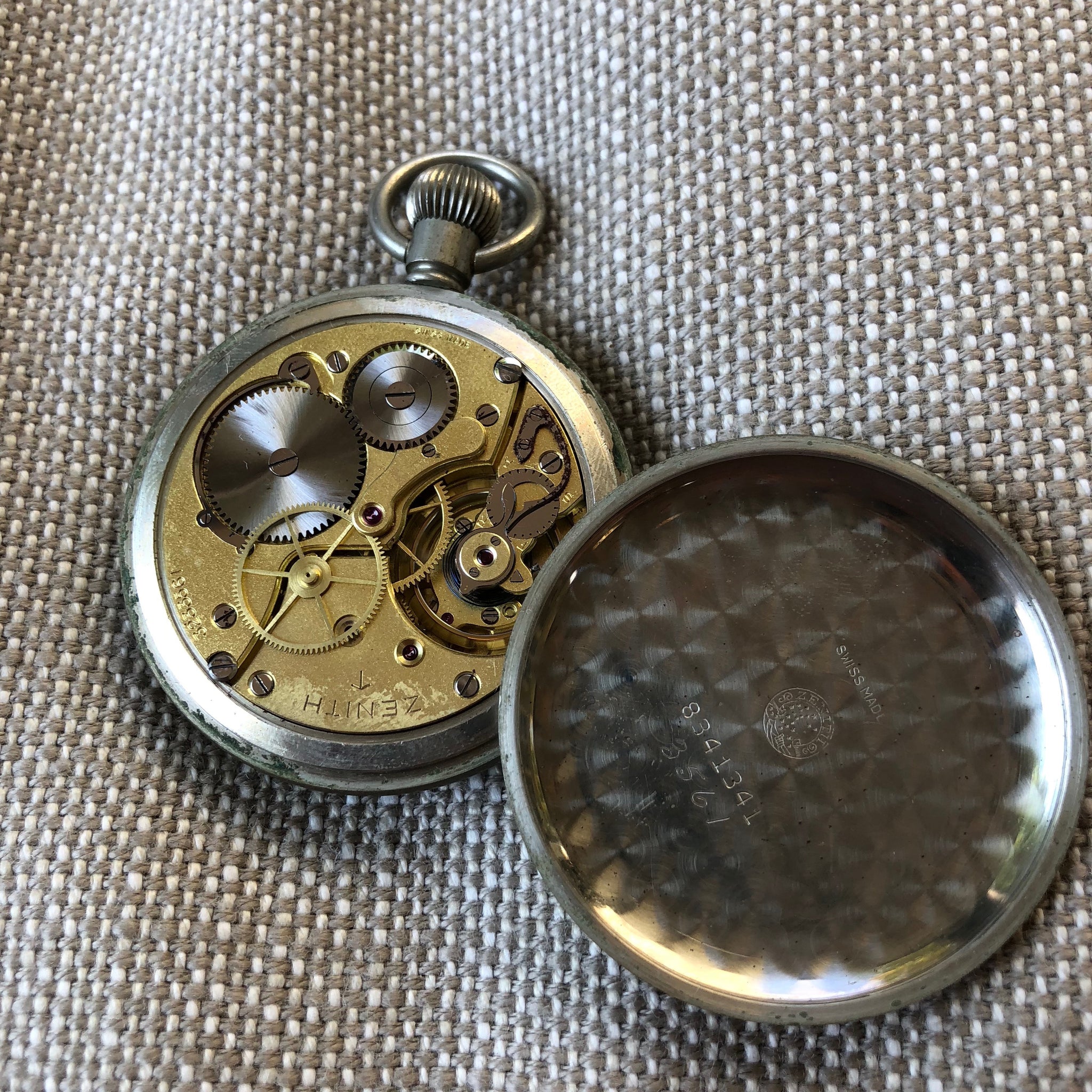 Vintage Zenith Royal Navy Deck H.S.3 WWII Military Pocket Watch ...